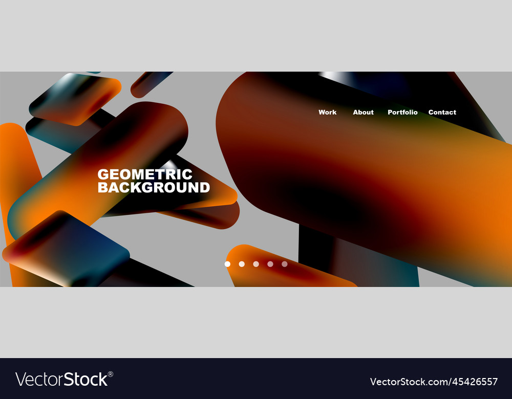 Colorful geometric background landing page Vector Image