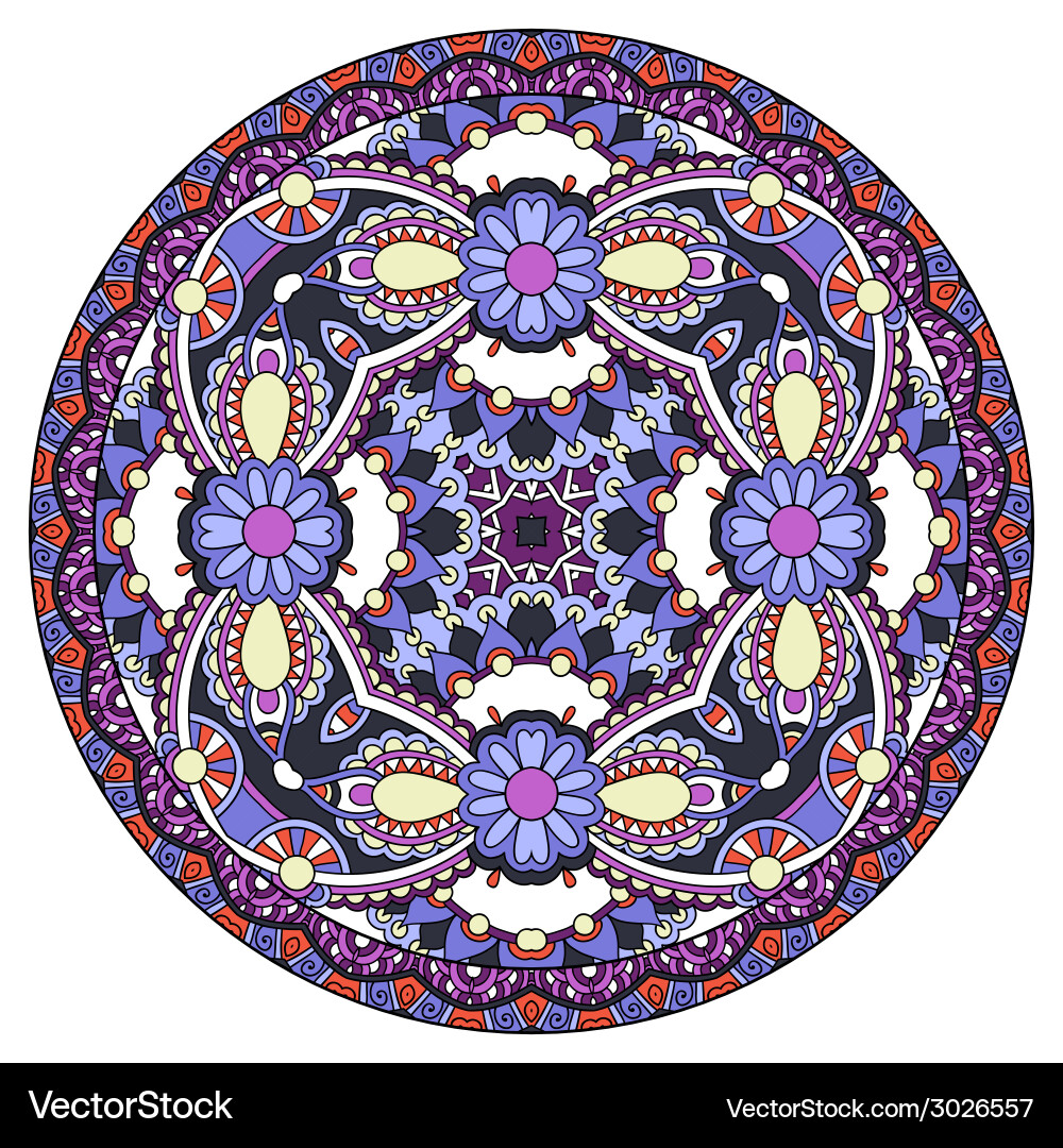 Decorative design of circle dish template round Vector Image