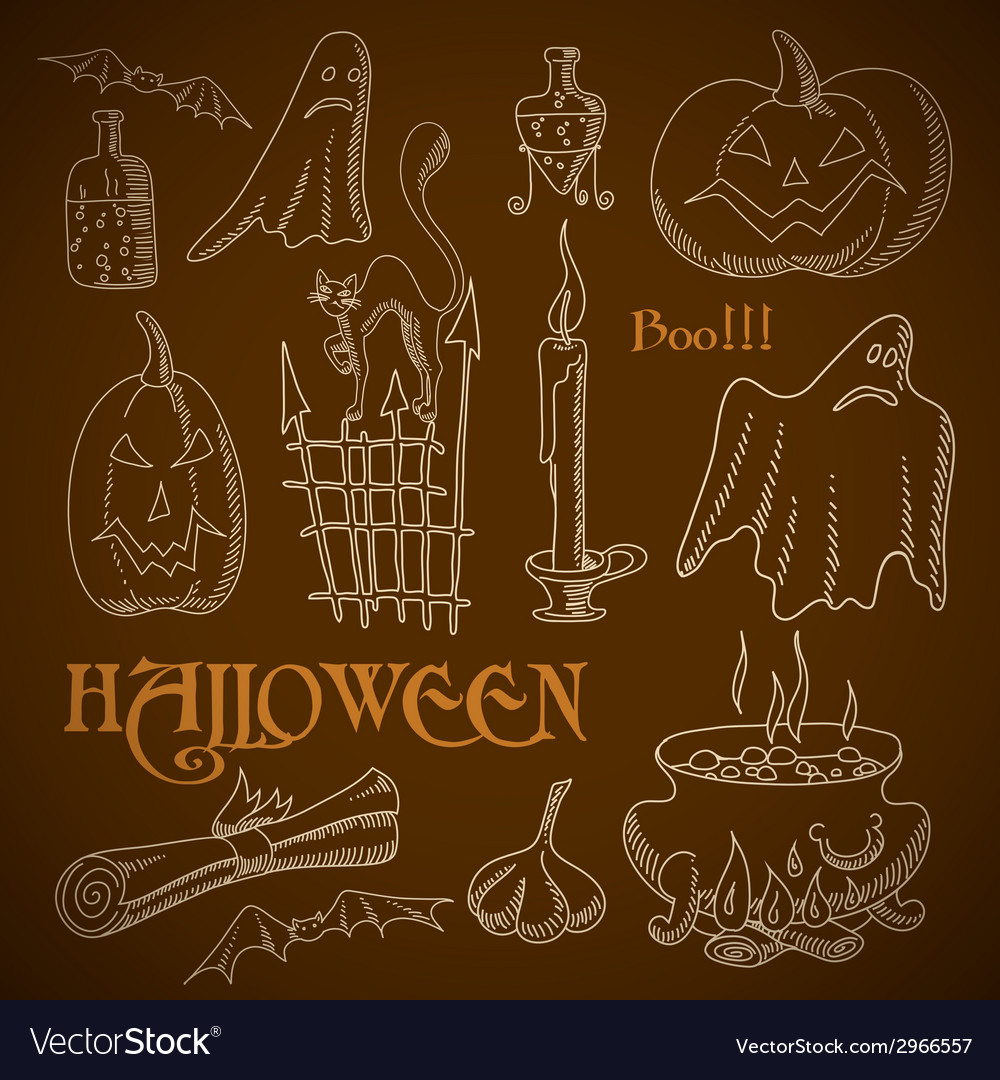 Halloween elements Royalty Free Vector Image - VectorStock