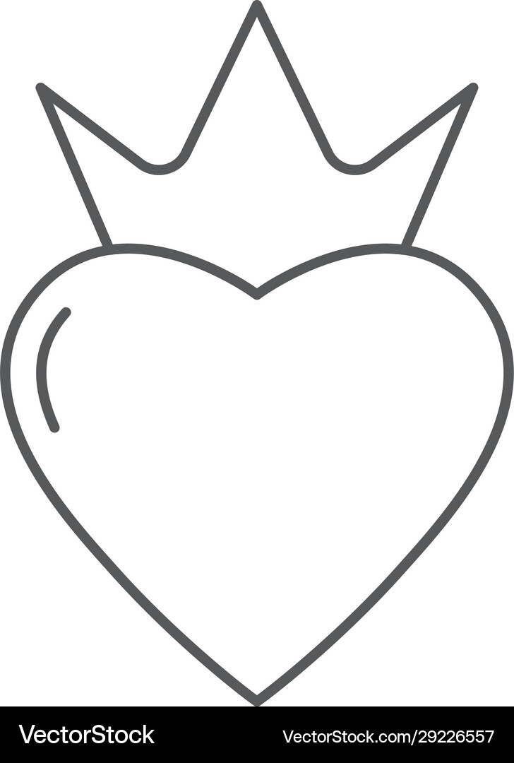 Heart crown icon trendy flat style design isolated