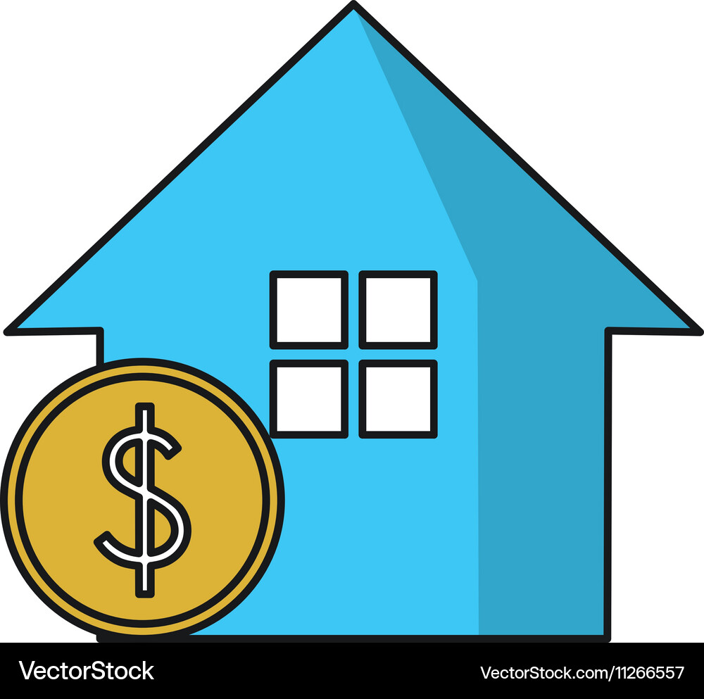 Isolated house and coin design Royalty Free Vector Image
