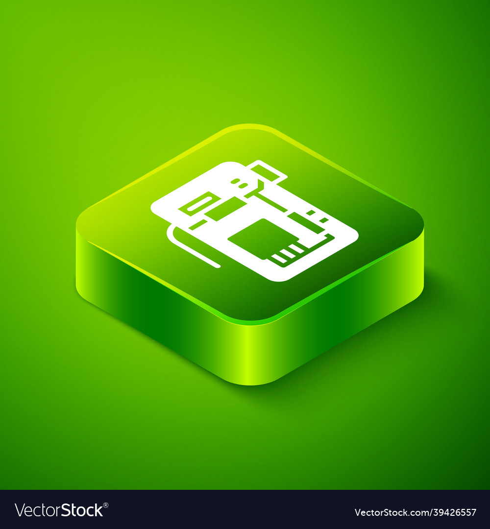 Isometric electronic computer components Vector Image