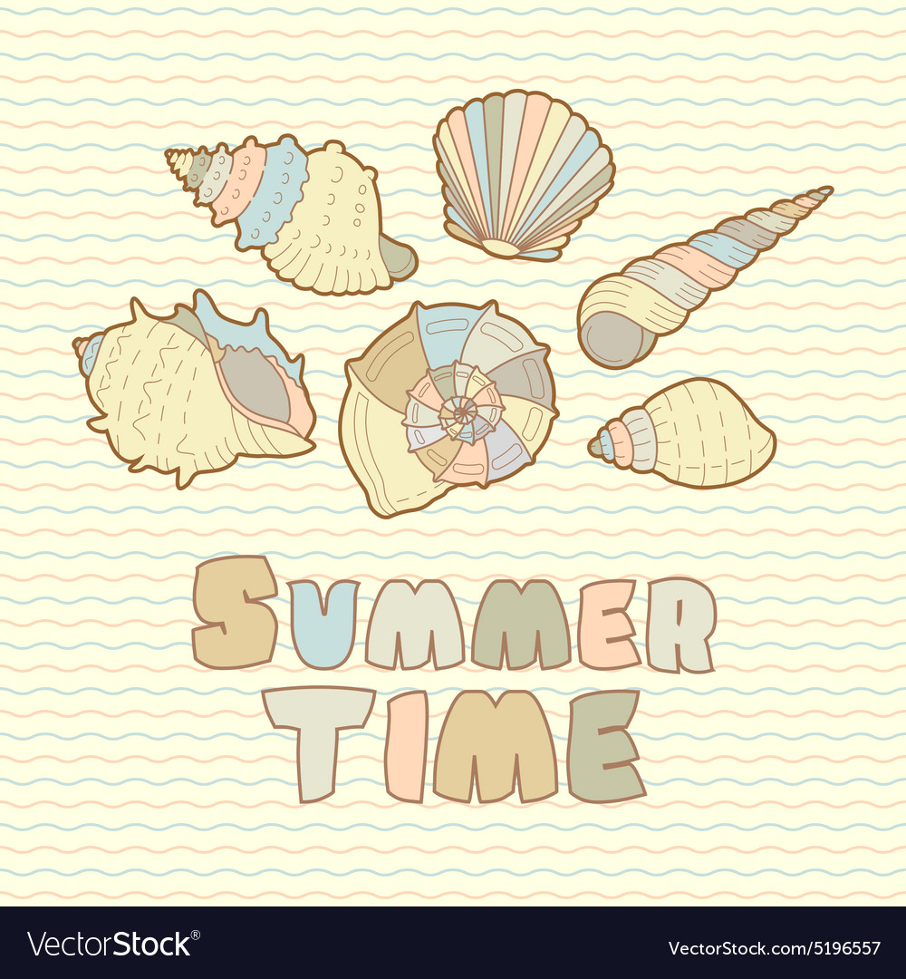 Sea shells icon set with text Royalty Free Vector Image Sea shells icon set with text Royalty Free Vector Image
