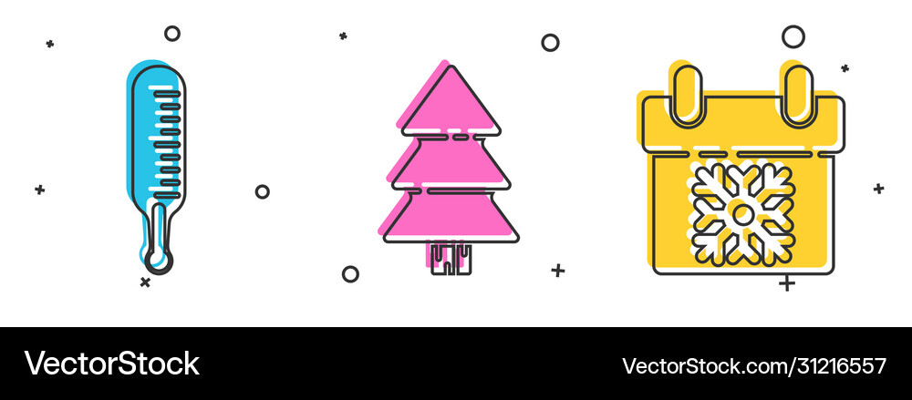 Set meteorology thermometer measuring christmas Vector Image