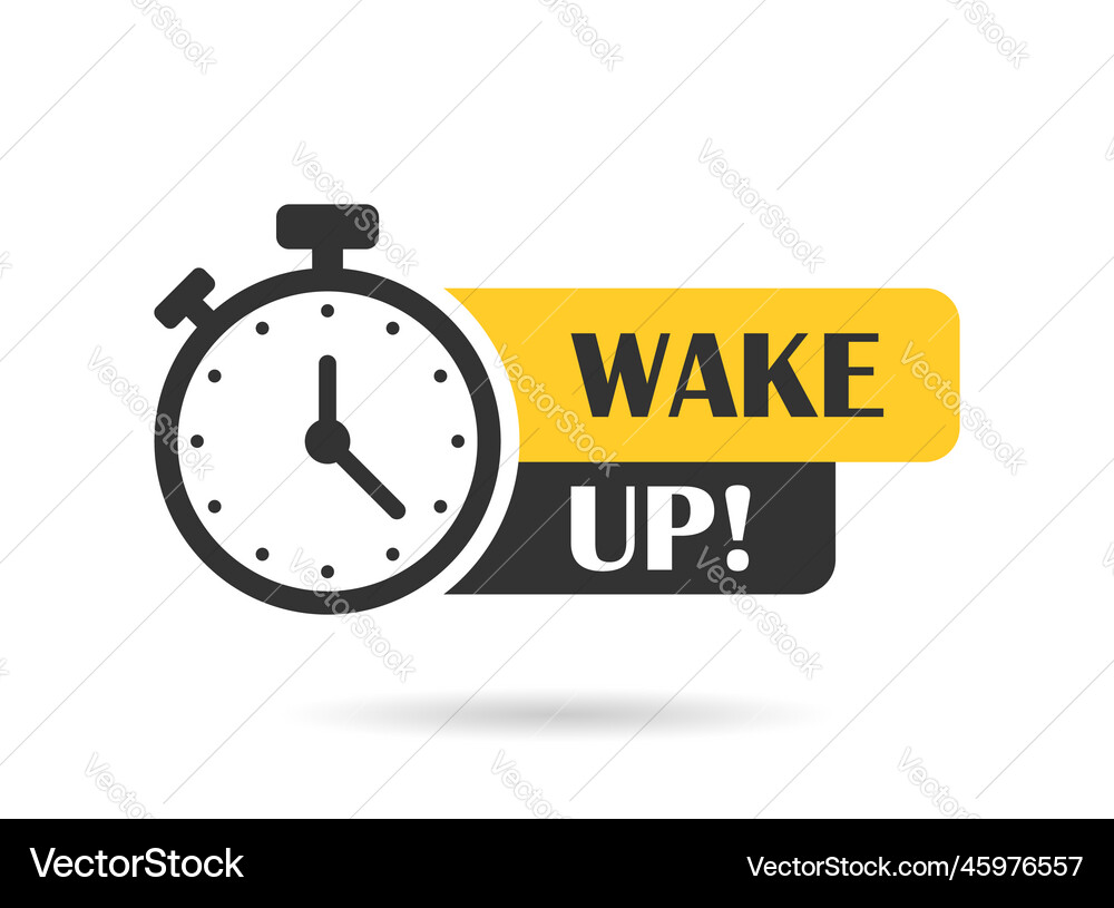 Wake up icon in flat style good morning on Vector Image