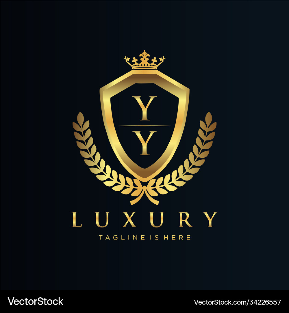 Yy letter initial with royal luxury logo template Vector Image