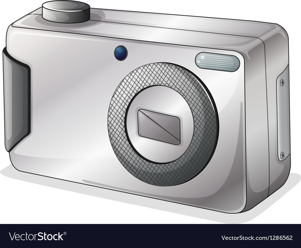 A gray camera Royalty Free Vector Image - VectorStock
