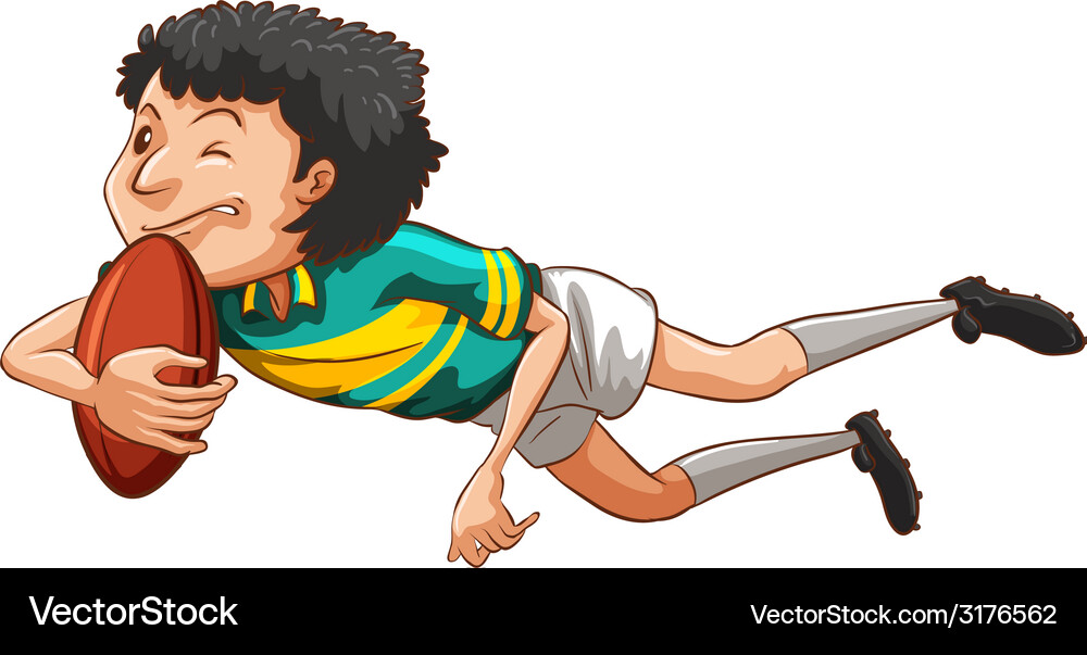A simple drawing of boy playing rugby Royalty Free Vector