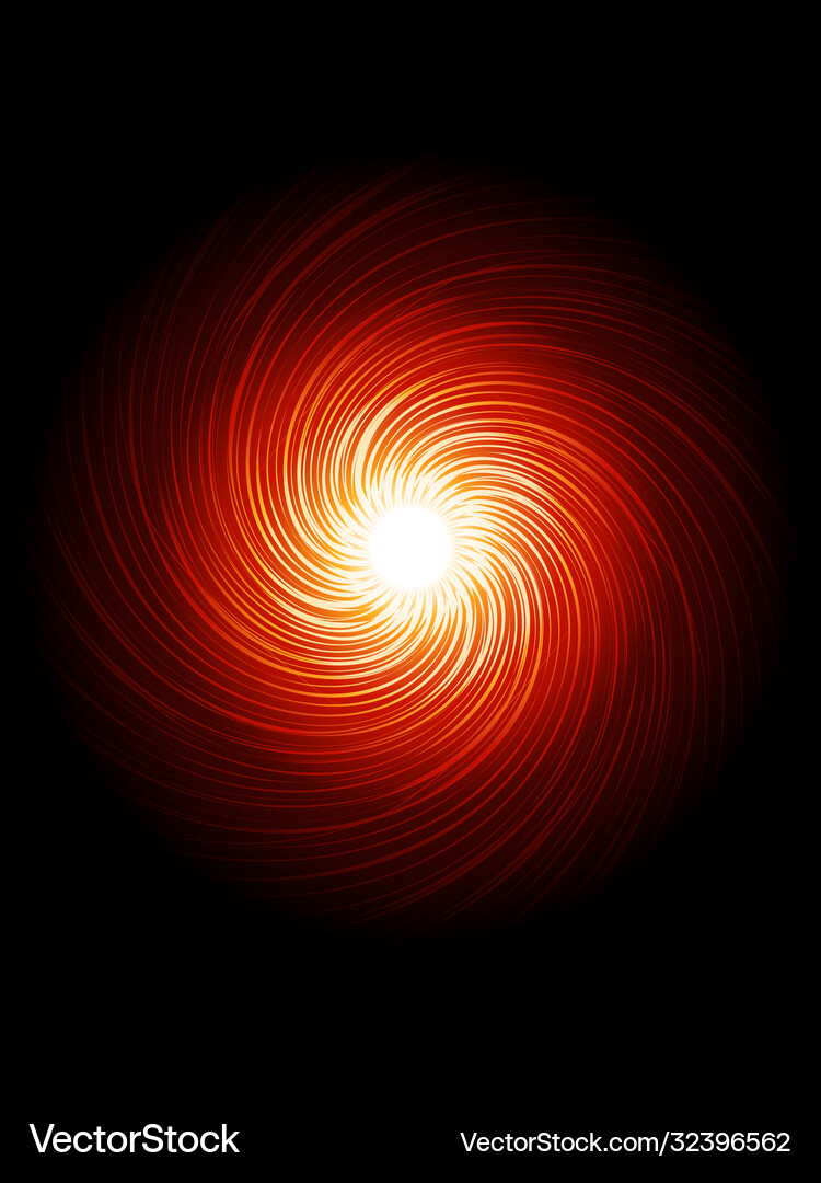 Abstract golden fire swirl on black background Vector Image