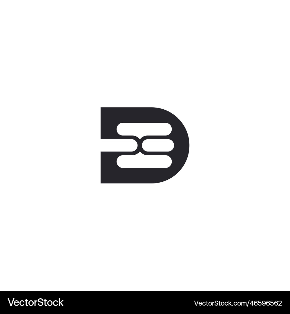 Alphabet letters monogram logo dx xd d and x Vector Image
