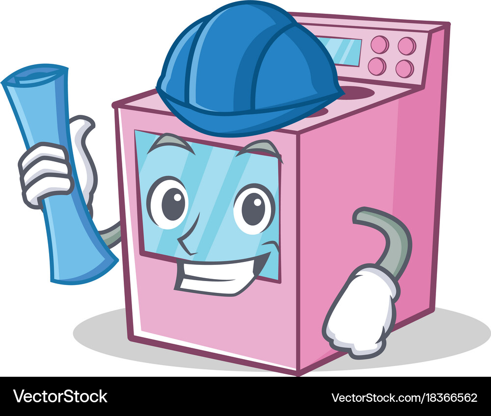 Architect gas stove character cartoon Royalty Free Vector