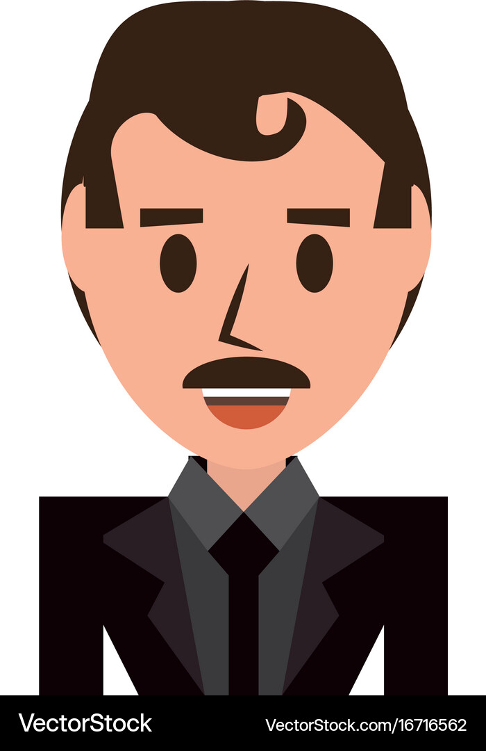 Businessman profile cartoon Royalty Free Vector Image