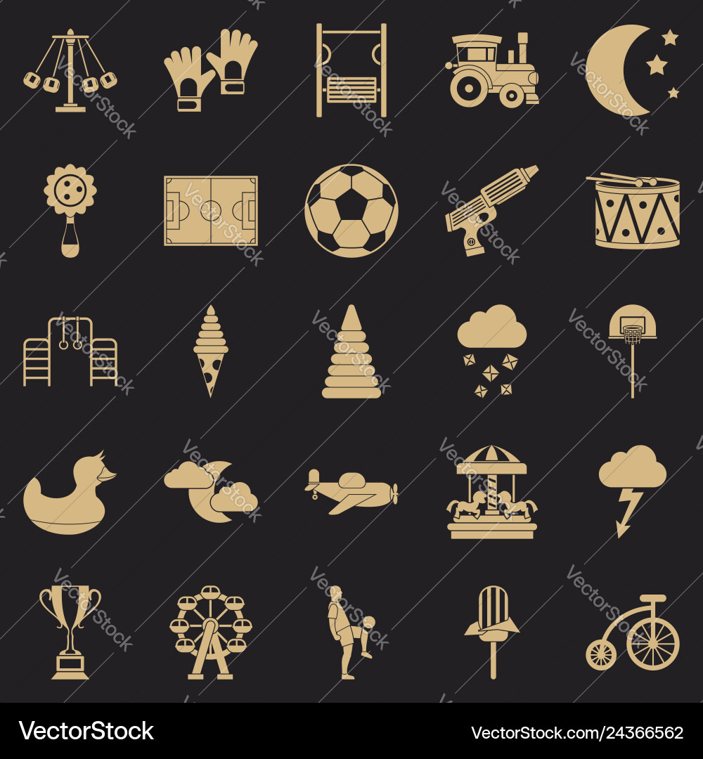 Court icons set simple style Royalty Free Vector Image