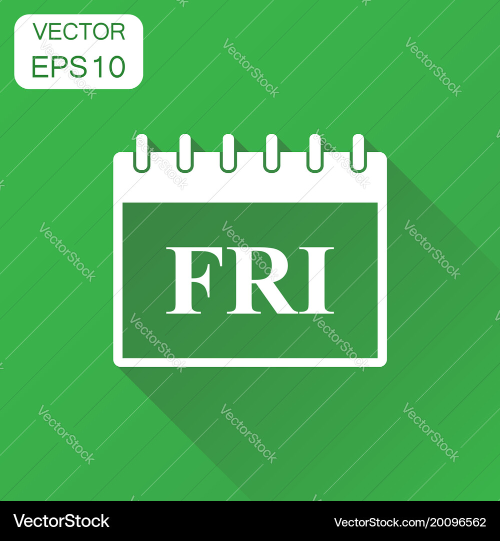 Friday calendar page icon business concept Vector Image