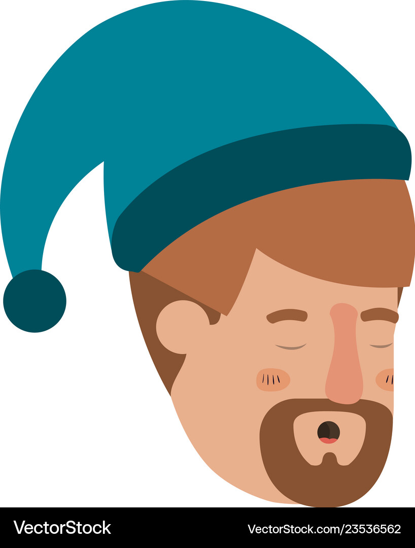 Head of man sleeping avatar character Royalty Free Vector