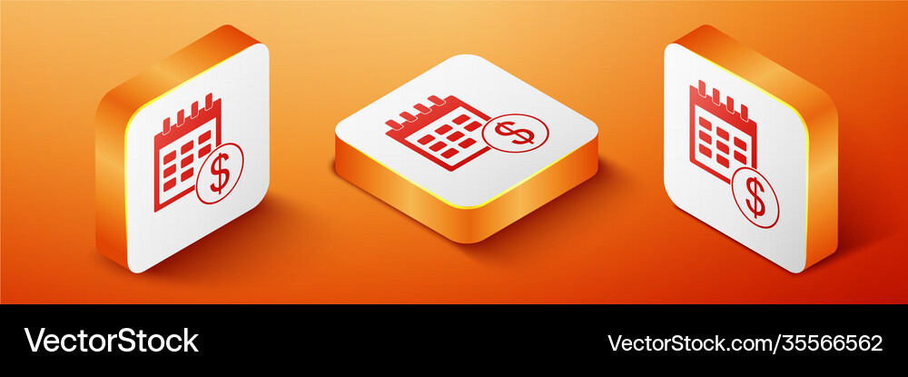 Isometric financial calendar icon isolated Vector Image
