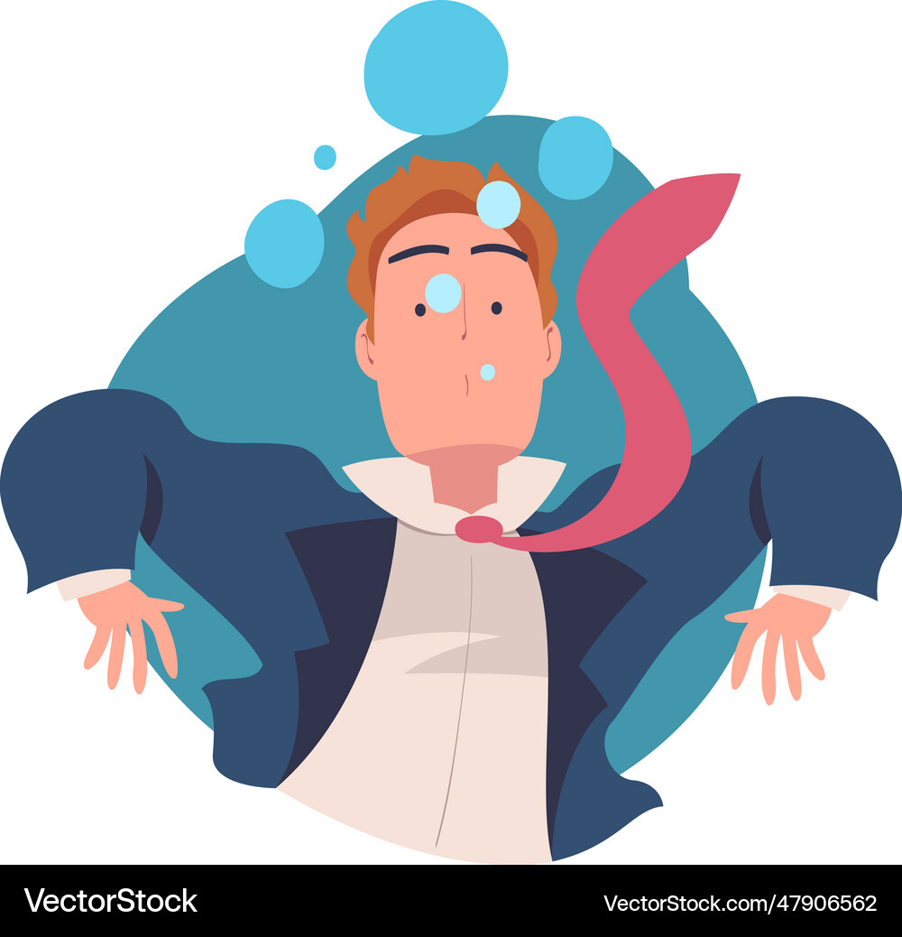 Man entrepreneur character drowning in water Vector Image