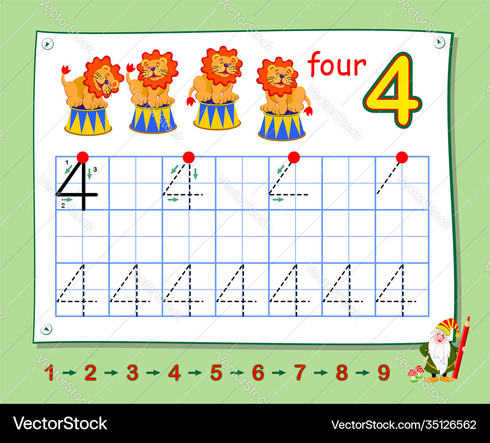 Mathematical education for little children learn Vector Image