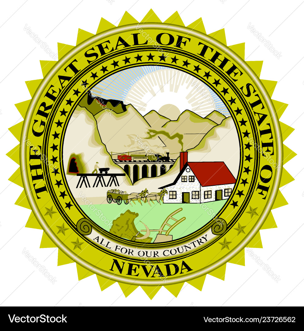 Nevada state seal Royalty Free Vector Image - VectorStock