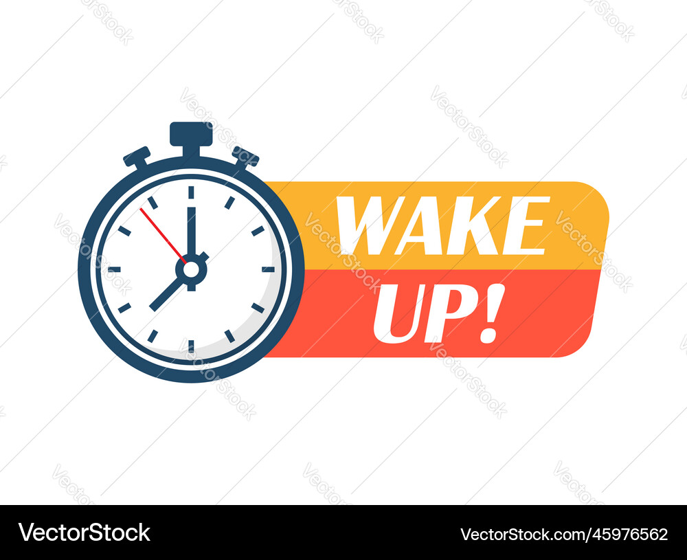 Wake up icon in flat style good morning on Vector Image