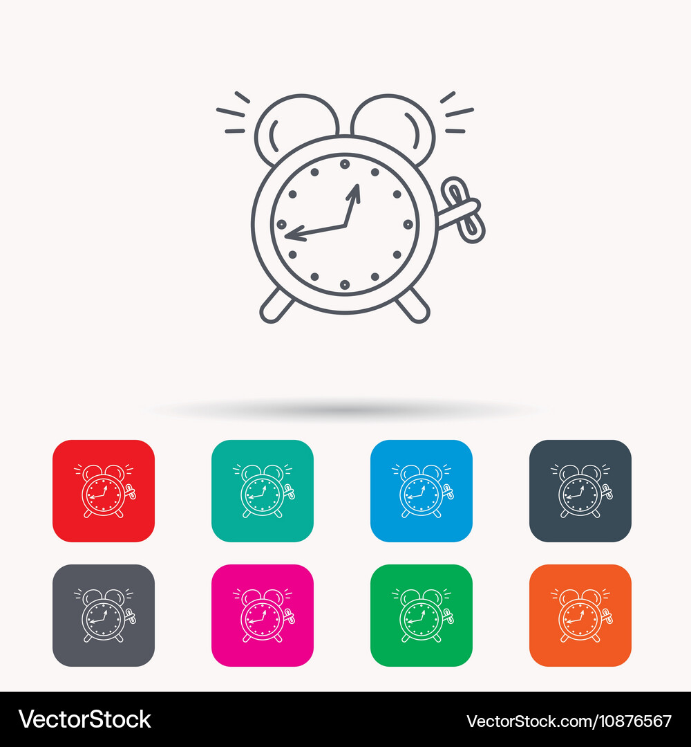 Alarm clock icon mechanical retro time sign Vector Image