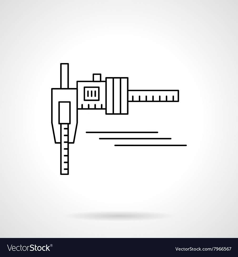 Calipers flat thin line icon Royalty Free Vector Image