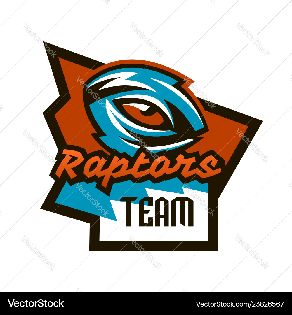 Emblem badge sticker logo dinosaur eyes Royalty Free Vector