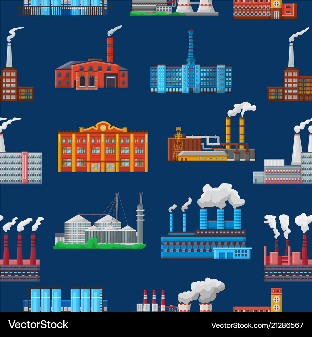 Factory industrial building and industry or Vector Image