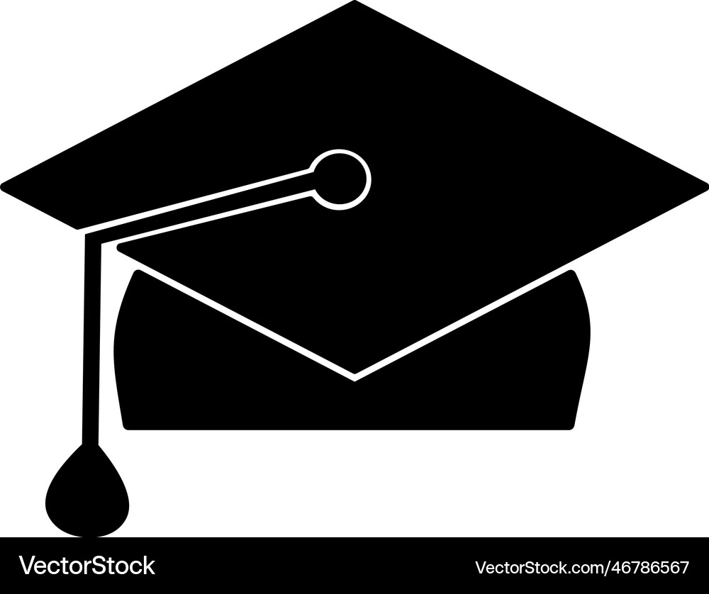 Graduation cap icon cap symbol stock Royalty Free Vector