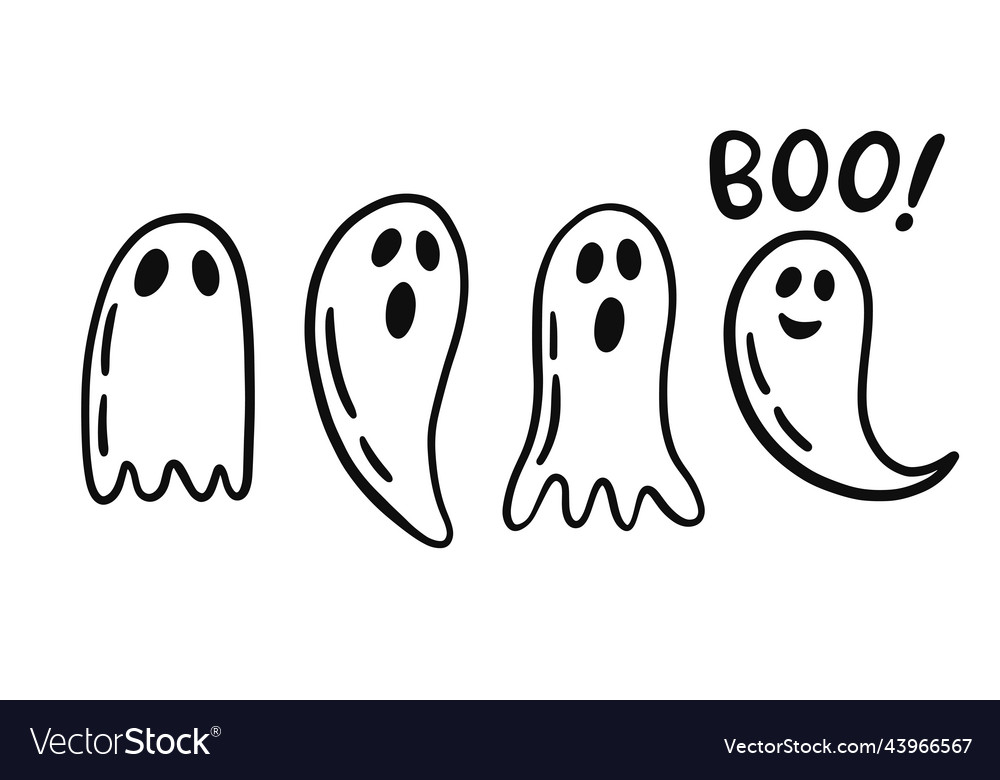 Halloween ghost shapes set Royalty Free Vector Image