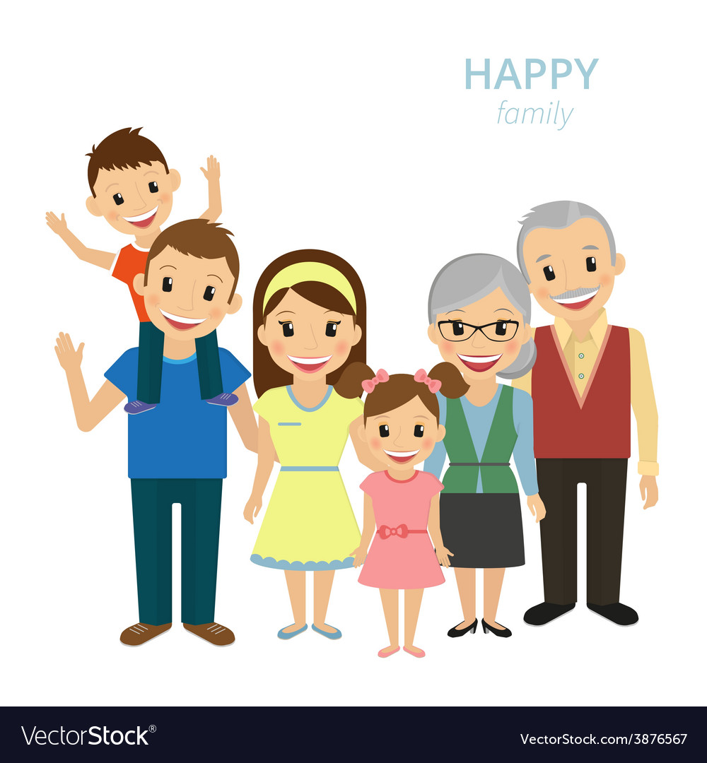 Happy family Royalty Free Vector Image - VectorStock