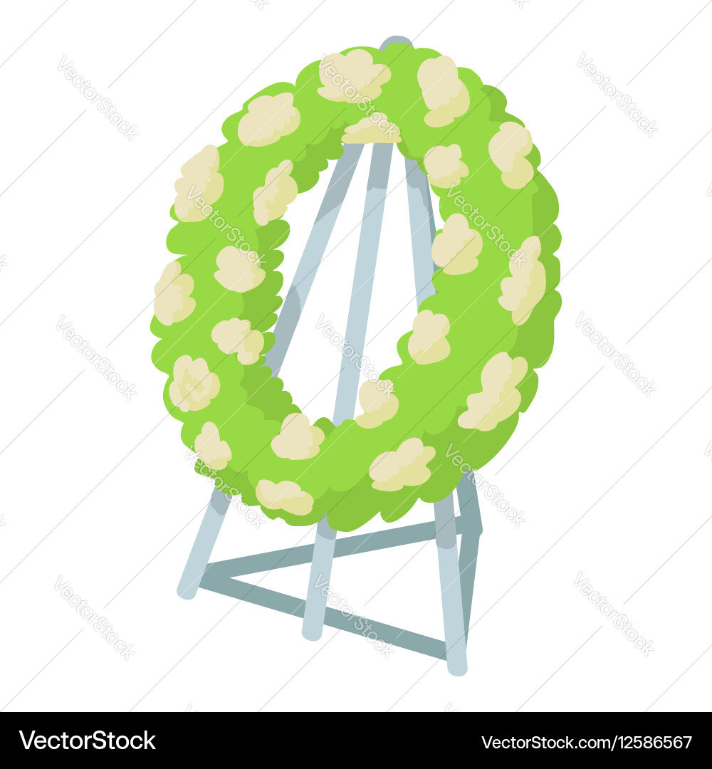 Memorial wreath icon cartoon style Royalty Free Vector Image