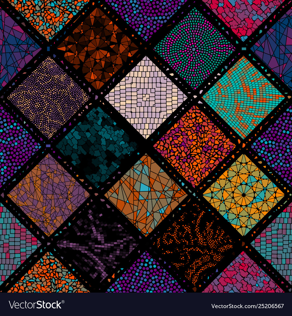 Mosaic art pattern image Royalty Free Vector Image