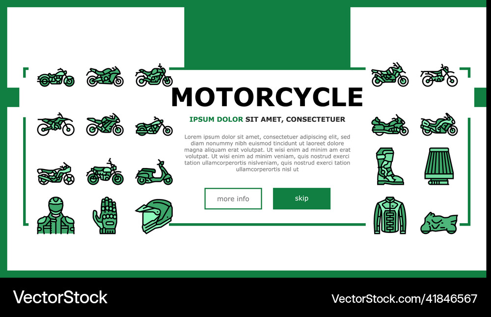 Motorcycle bike transport types landing header Vector Image