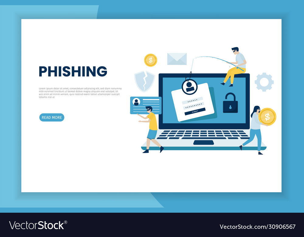 Phishing attack concept Royalty Free Vector Image