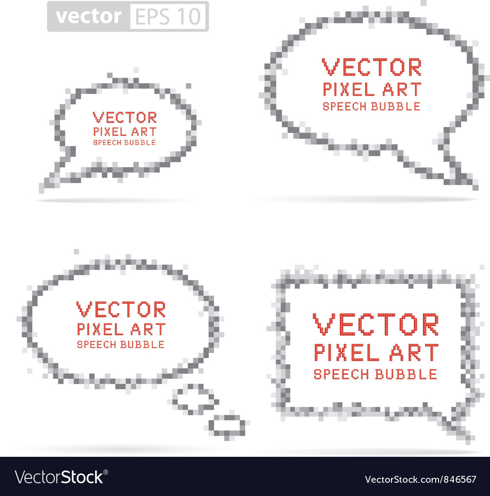Pixel art speech bubbles Royalty Free Vector Image