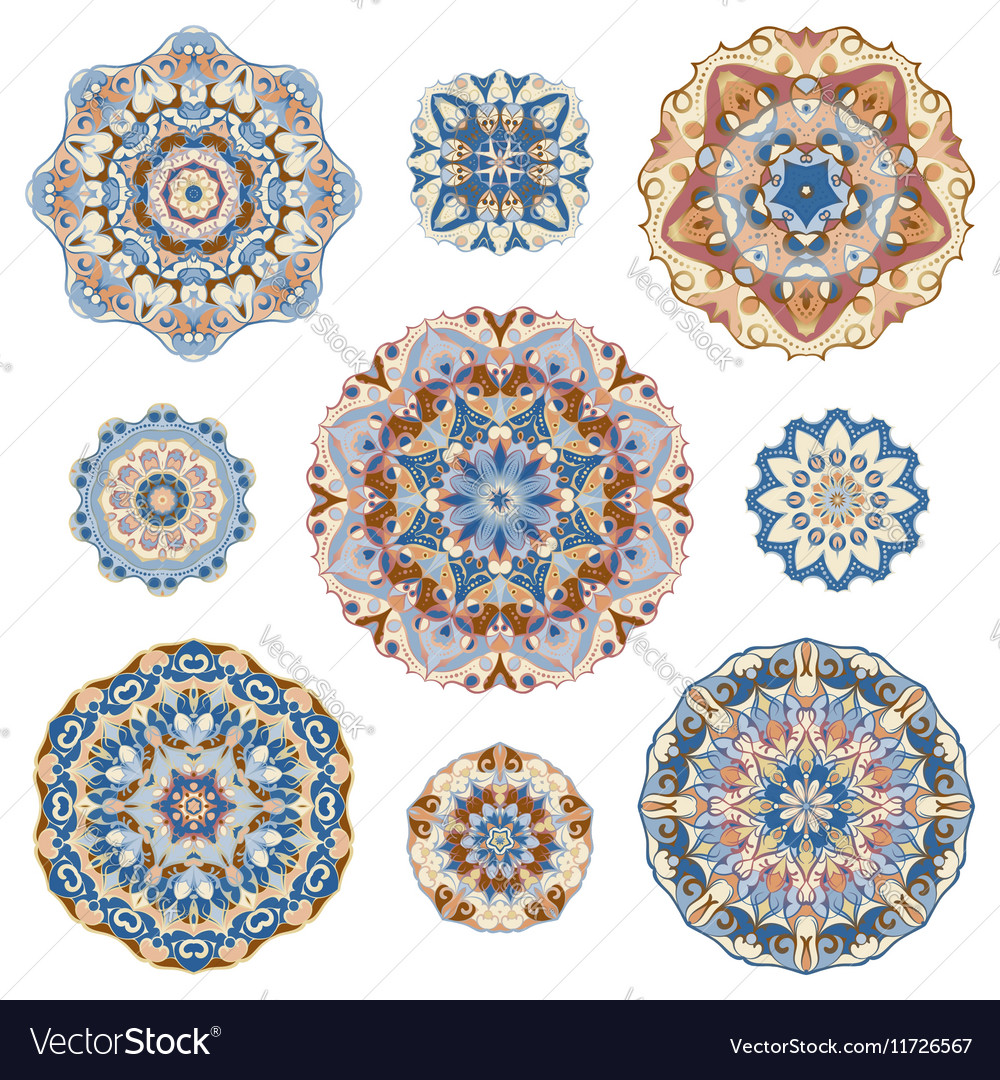 Set abstract circular elements Royalty Free Vector Image