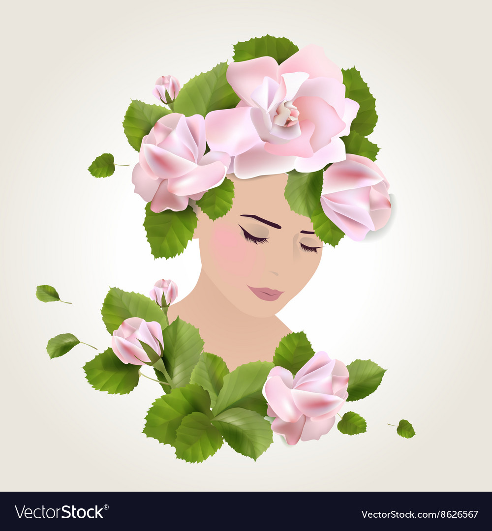 Spring face Royalty Free Vector Image - VectorStock