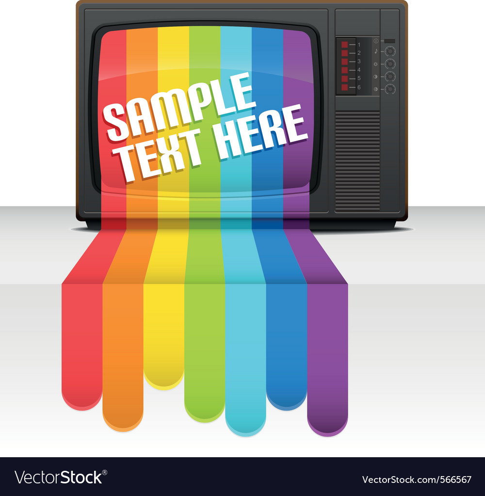 Tv rainbow Royalty Free Vector Image - VectorStock