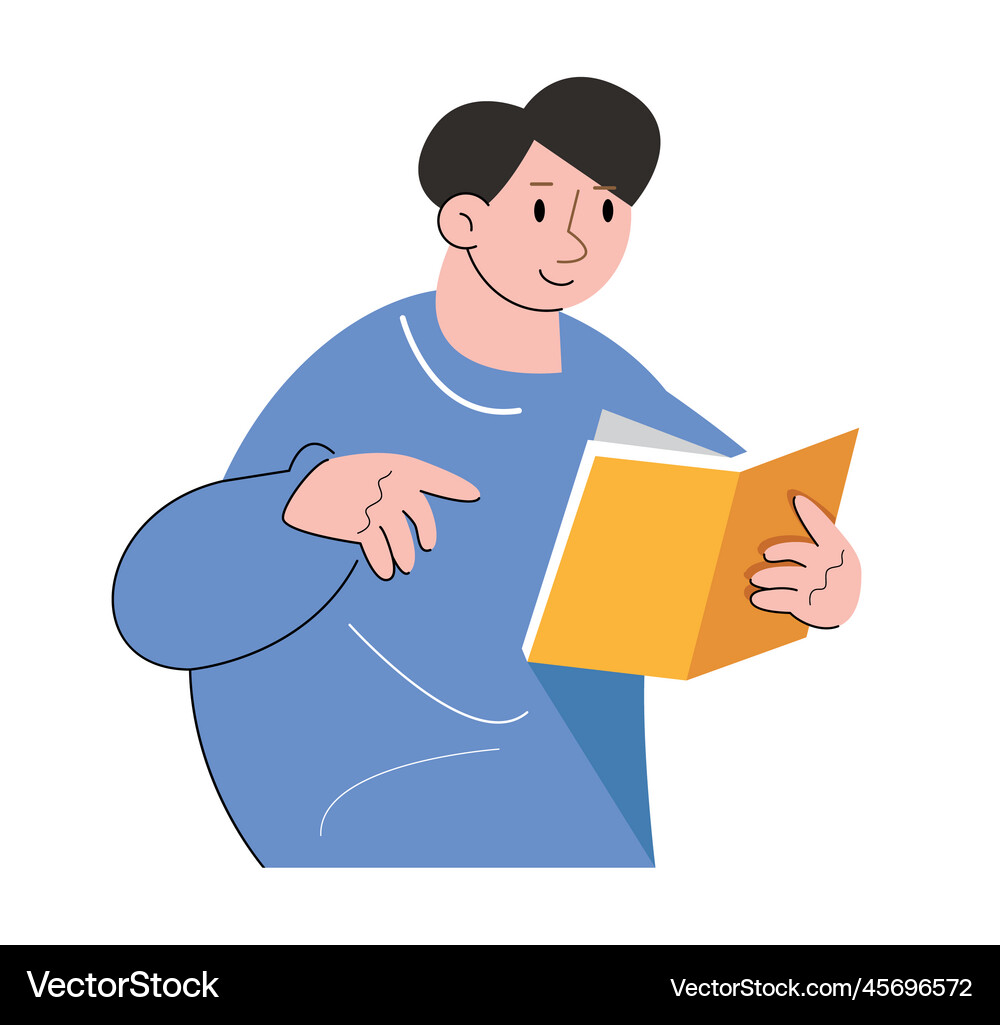 Character people read book Royalty Free Vector Image