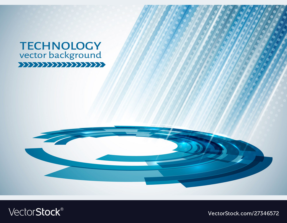Circle with rays light blue technology Royalty Free Vector