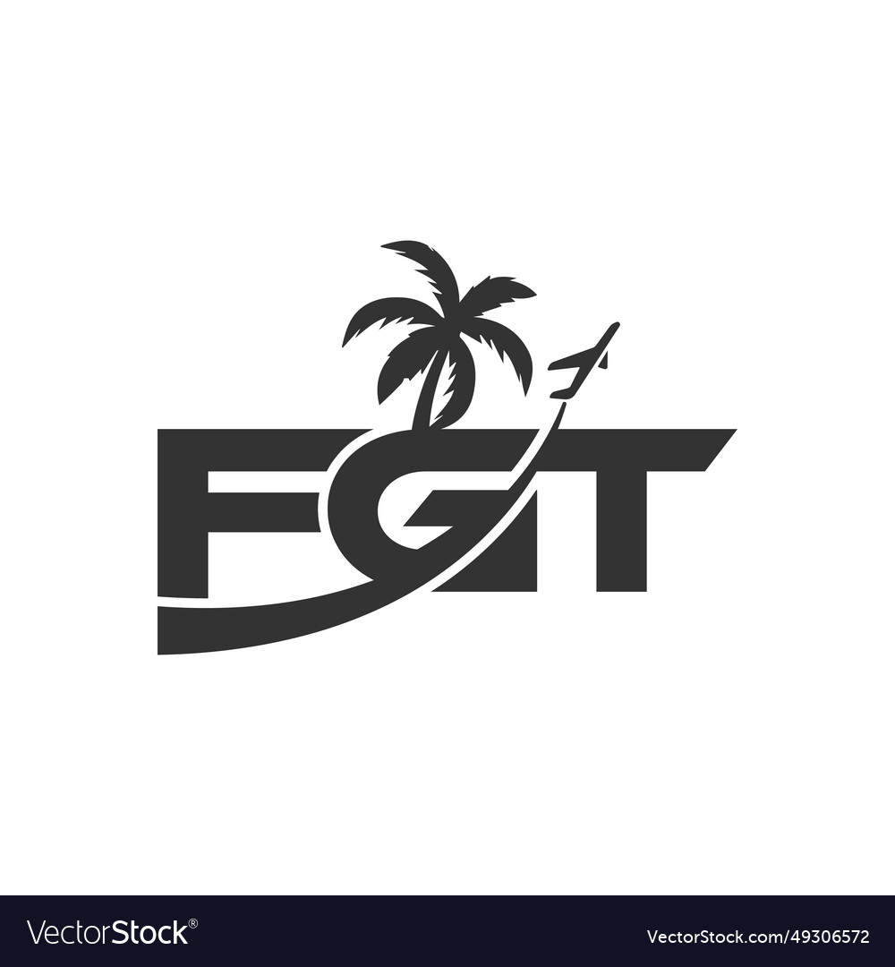 Fgt travel logo design Royalty Free Vector Image
