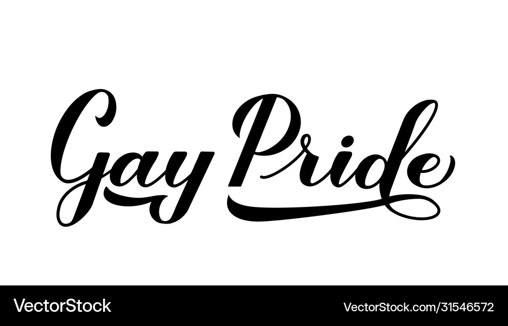 Gay pride calligraphy hand lettering isolated on Vector Image