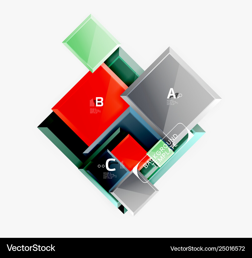 Geometrical design squares abstract banner glossy Vector Image