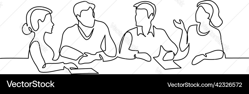 Group of people discuss ideas Royalty Free Vector Image