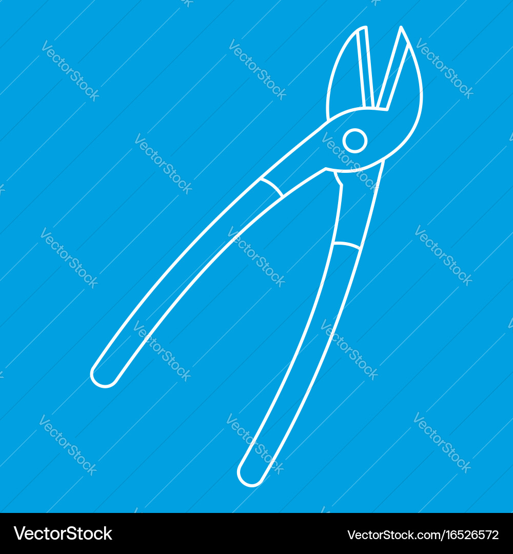 Metal shears icon outline style Royalty Free Vector Image