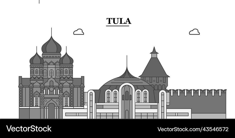 Russia tula city skyline isolated Royalty Free Vector Image