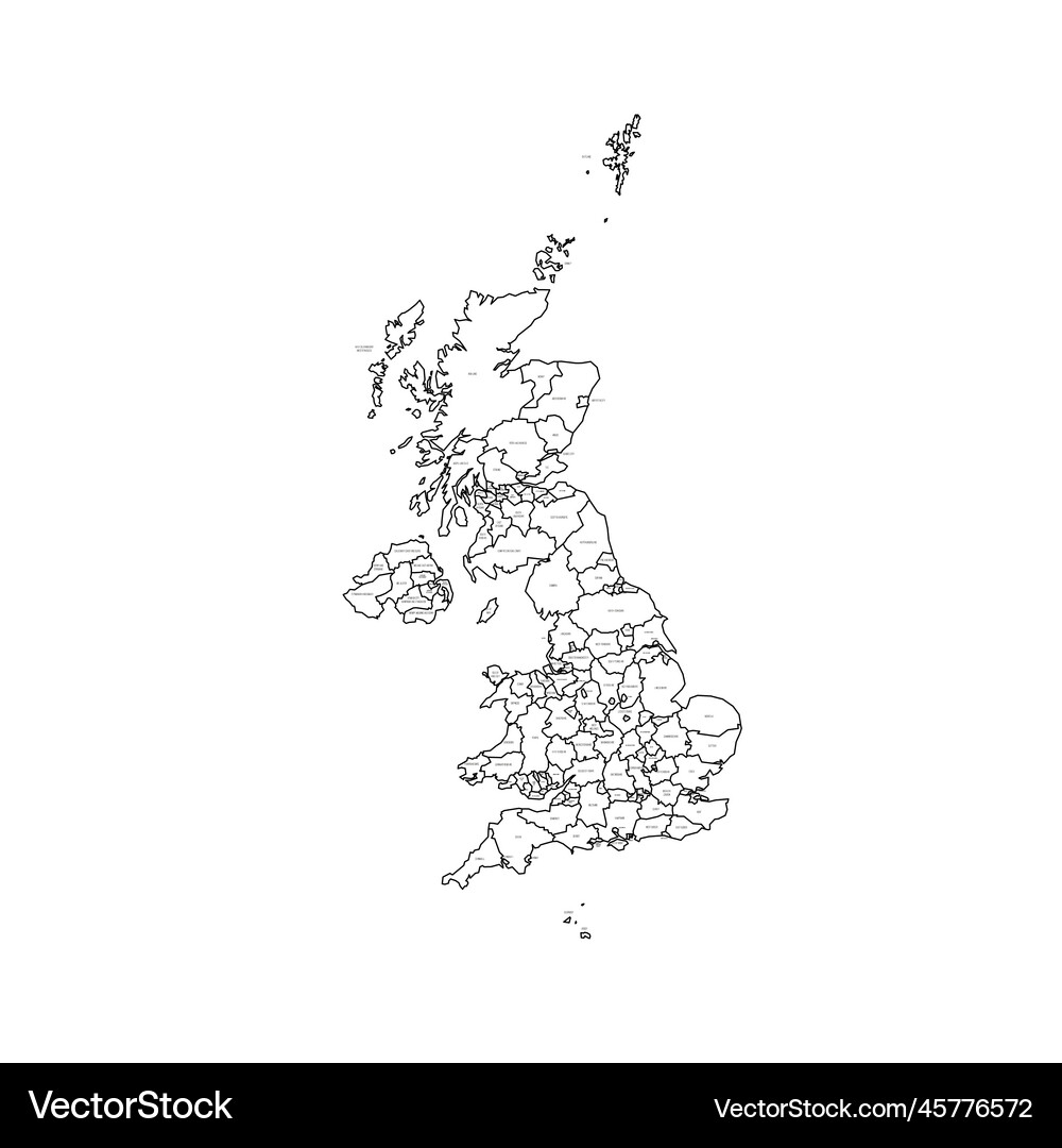 United Kingdom Political Map Royalty Free Vector Image