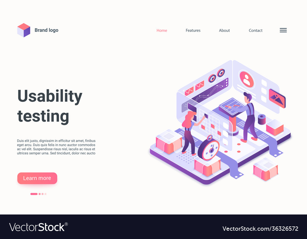 Usability mobile application testing Royalty Free Vector