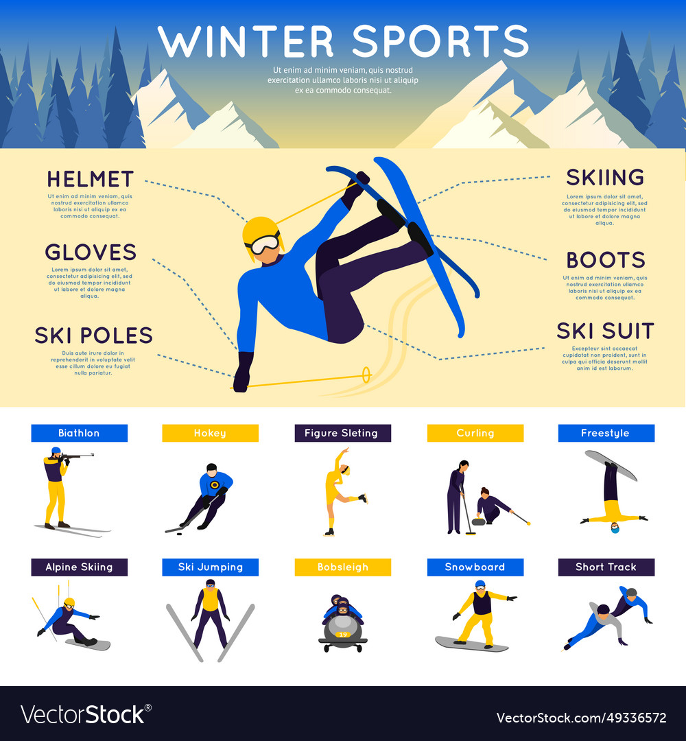 Winter sports infographics Royalty Free Vector Image
